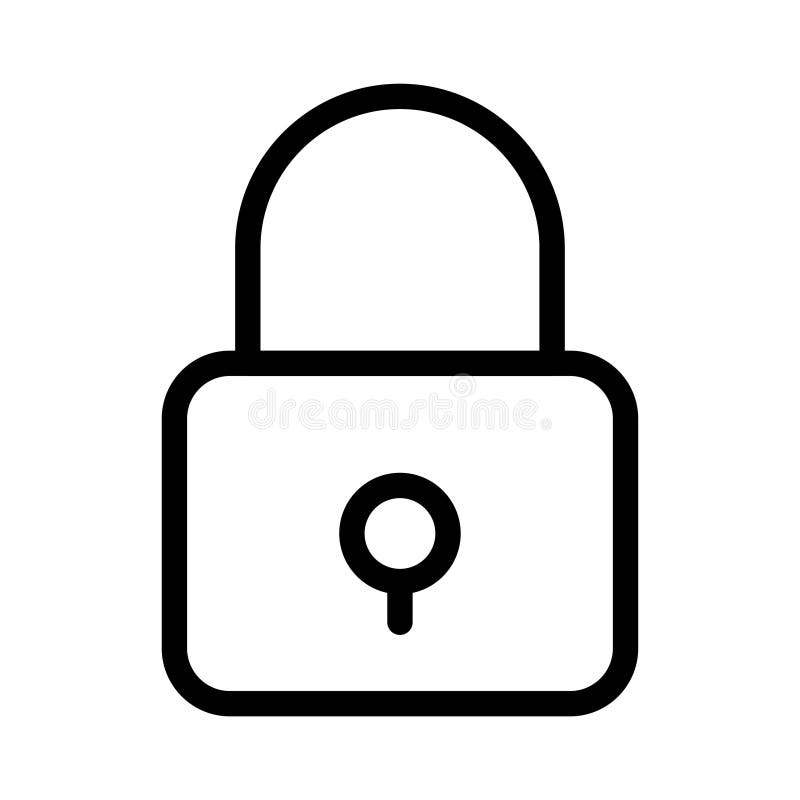 Padlock Thin Line Vector Icon Stock Vector - Illustration of isolated ...