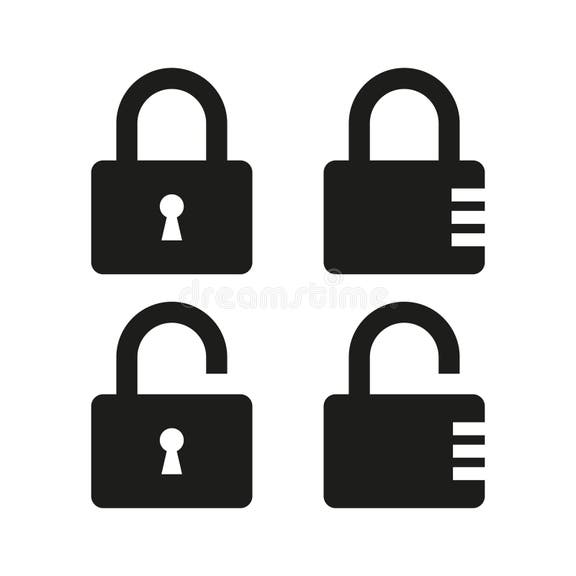 Padlock Icon. Unlocked Padlock Symbol. Lock and Key Illustration ...