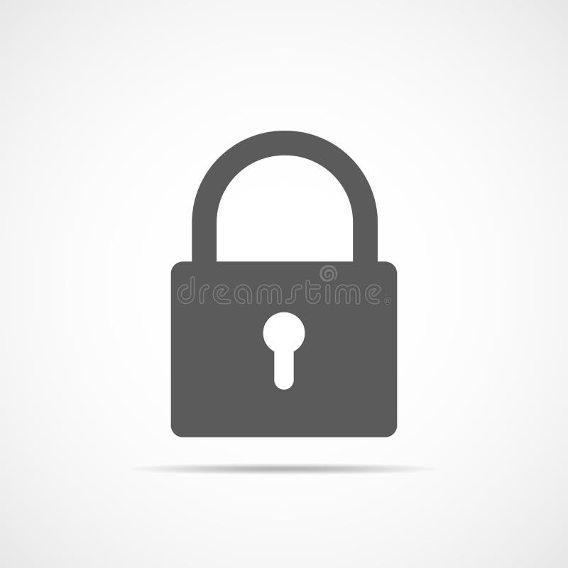 Gray Lock Icon. Vector Illustration. Stock Illustration - Illustration ...