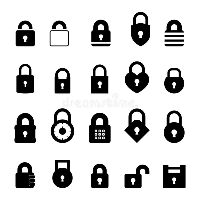 Padlock Icon stock illustration. Illustration of collection - 39583447