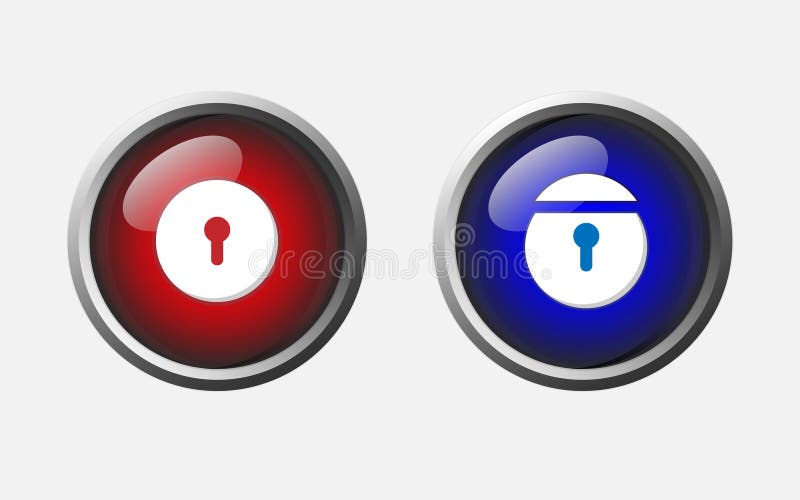 Padlock Illustration Icon Design. Locked and Open Sign Concept for ...