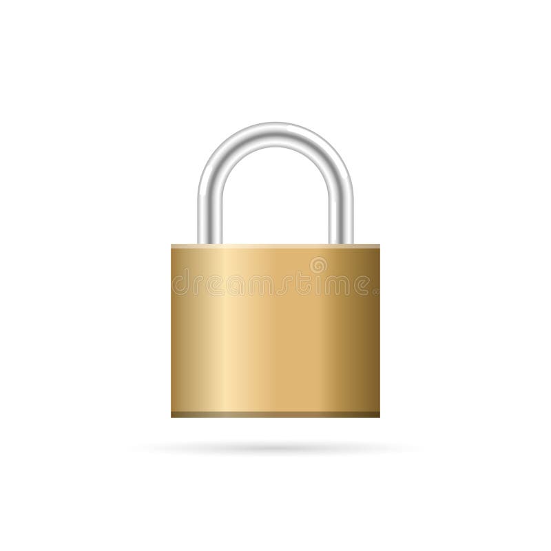 Padlock Illustration Icon, Vector Realistic Metal Lock Stock Vector ...
