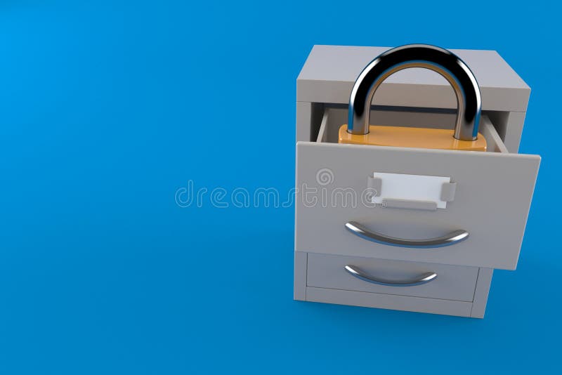 Padlock inside archive stock illustration. Illustration of padlock ...