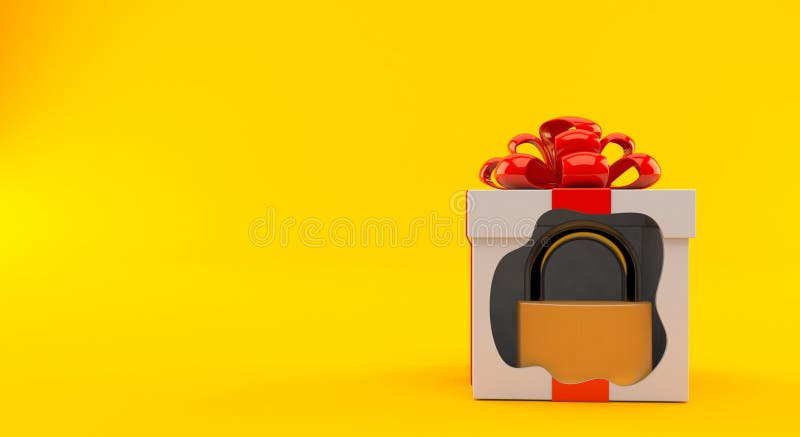 Padlock inside gift stock illustration. Illustration of locked - 282115958
