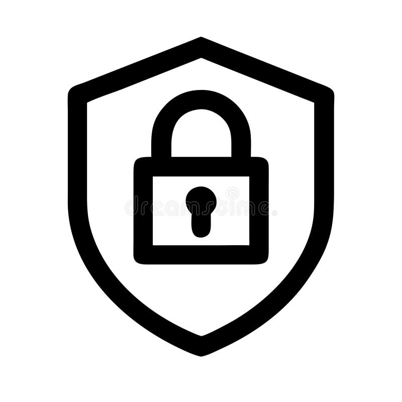 Padlock Inside Shield Icon Symbolizing Security Stock Vector ...