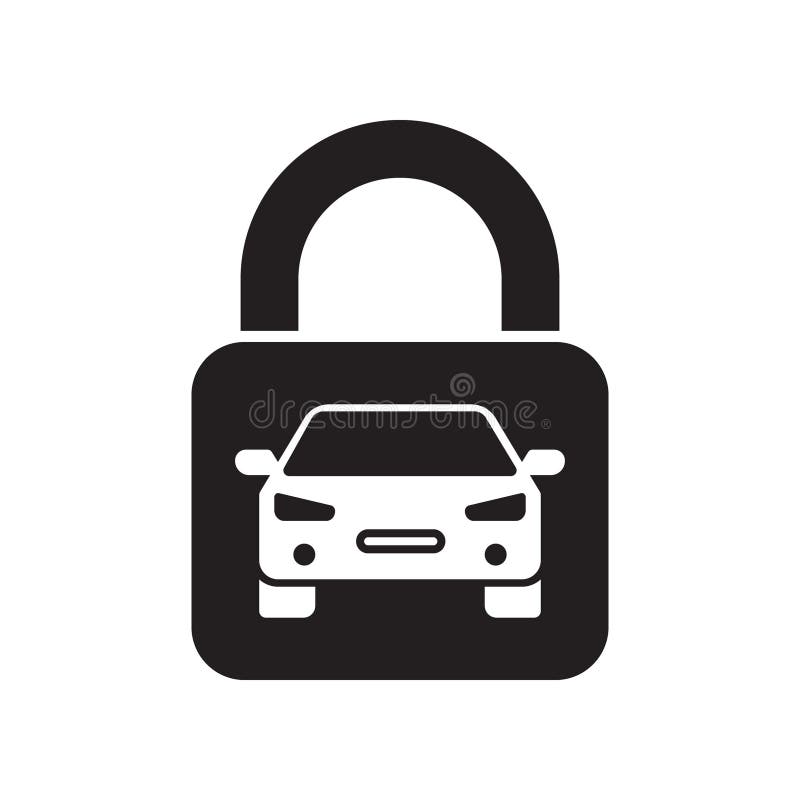 Padlock with Integrated Car Symbol Representing Automotive Security ...