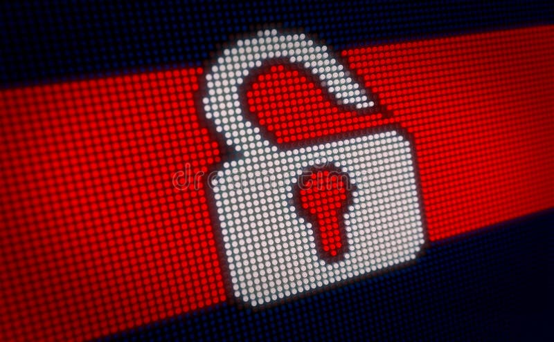Padlock Internet Symbol LED Stock Photo - Image of icon, bulb: 120399480