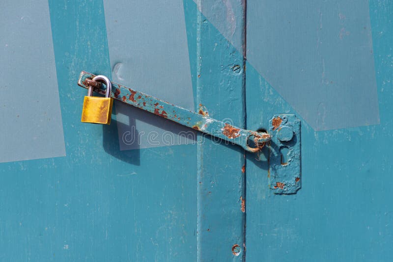 Padlock Iron Bar stock photo. Image of used, metal, door - 254316406