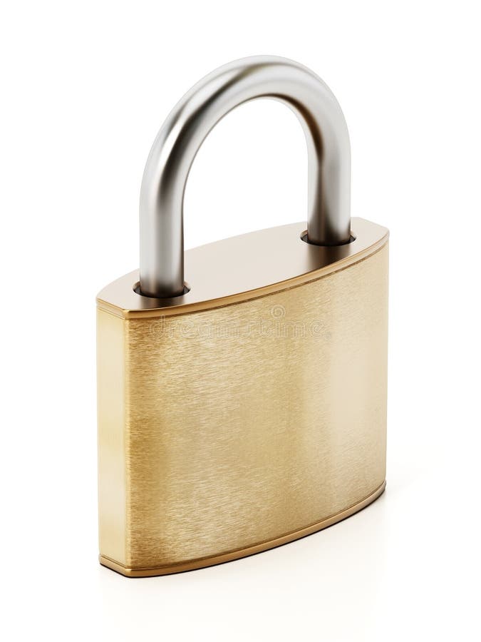Padlock Isolated on White Background. 3D Illustration Stock ...