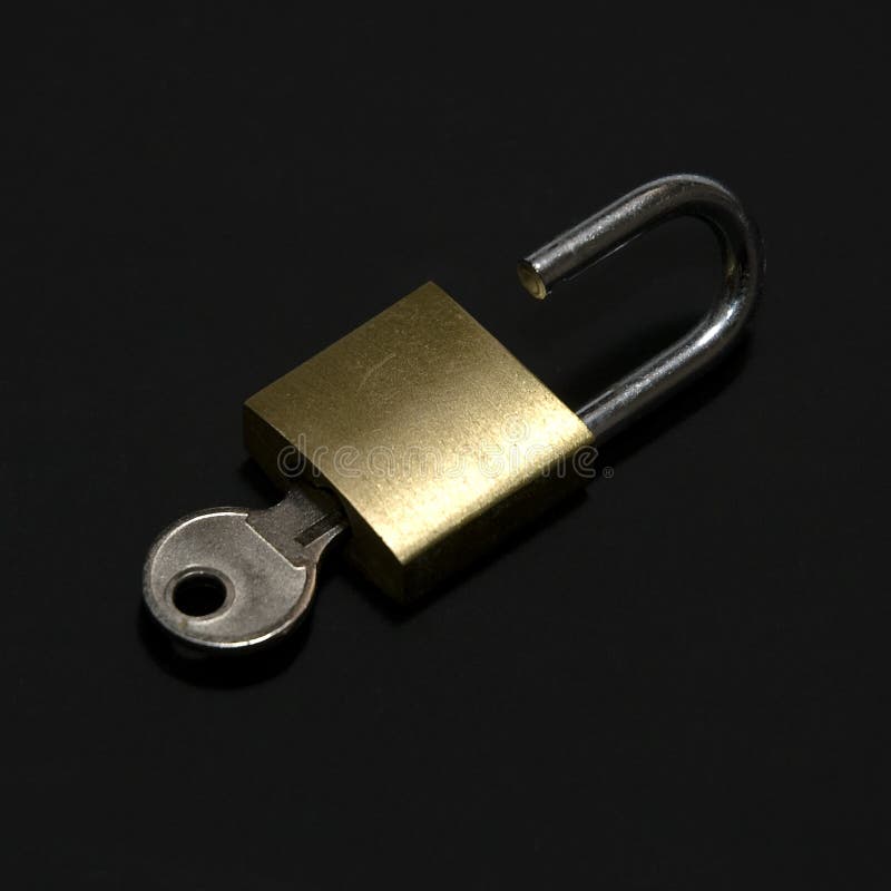 Padlock with key stock photo. Image of opening, macro - 6918768