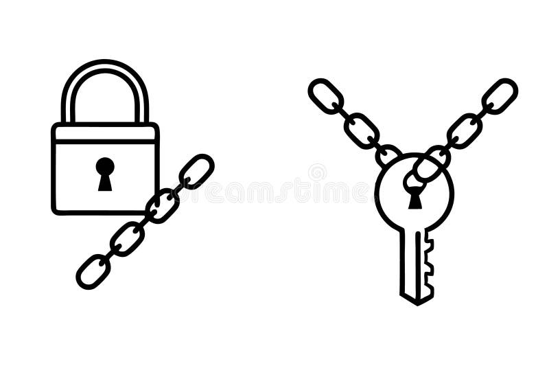Padlock with Key and Chain Breaking Concept for Security Breach and ...