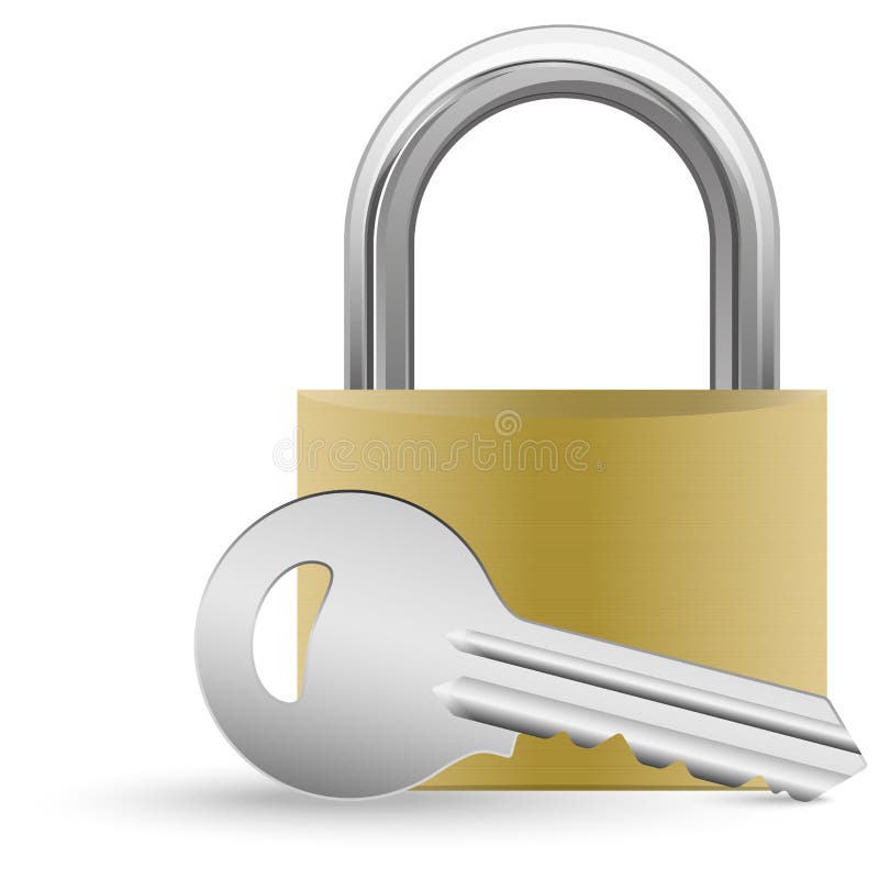 Padlock and key stock vector. Illustration of padlock - 63882673