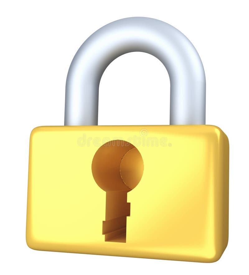 Padlock Key 3D Icon Transparent Illustration Stock Image - Illustration ...