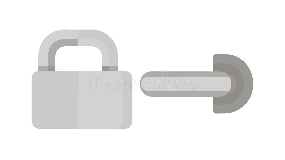 Padlock with Key Icon, Security Access Control Symbol, Vector Design ...