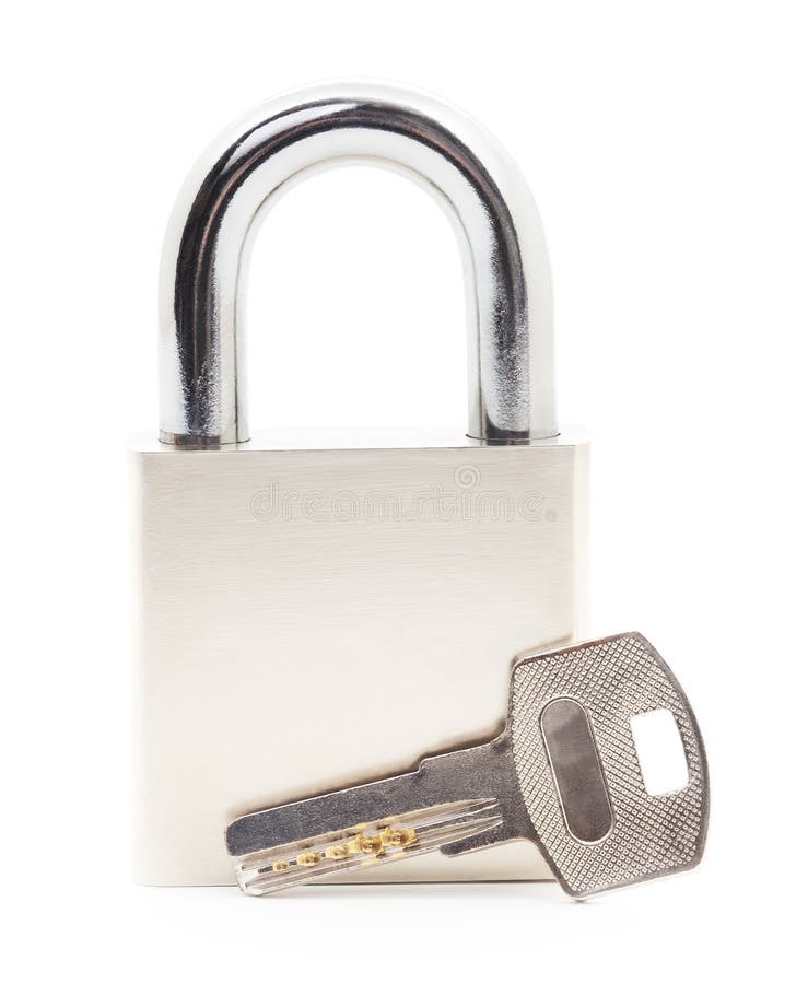 Lock Isolated on White stock image. Image of adspace, real - 3857381