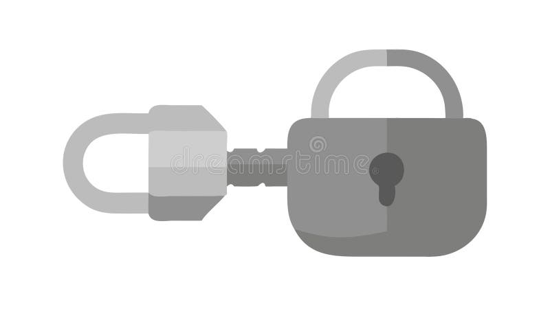 Padlock Key Security Icon, Digital Protection Lock, Vector Design ...