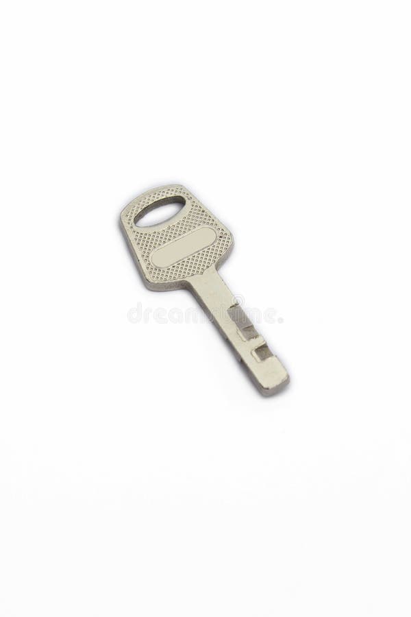 Padlock Key Silver Isolated on White Background Stock Photo - Image of ...