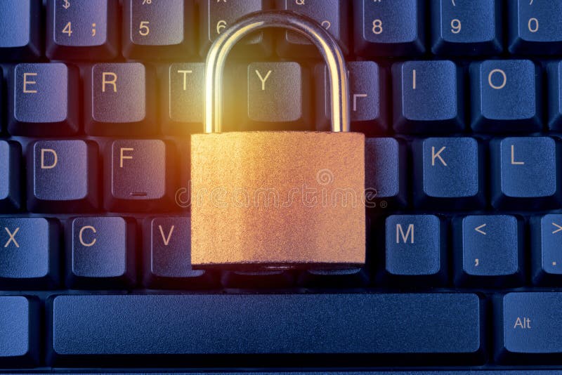 Padlock on Keyboard. Internet Data Privacy Information Security Concept ...
