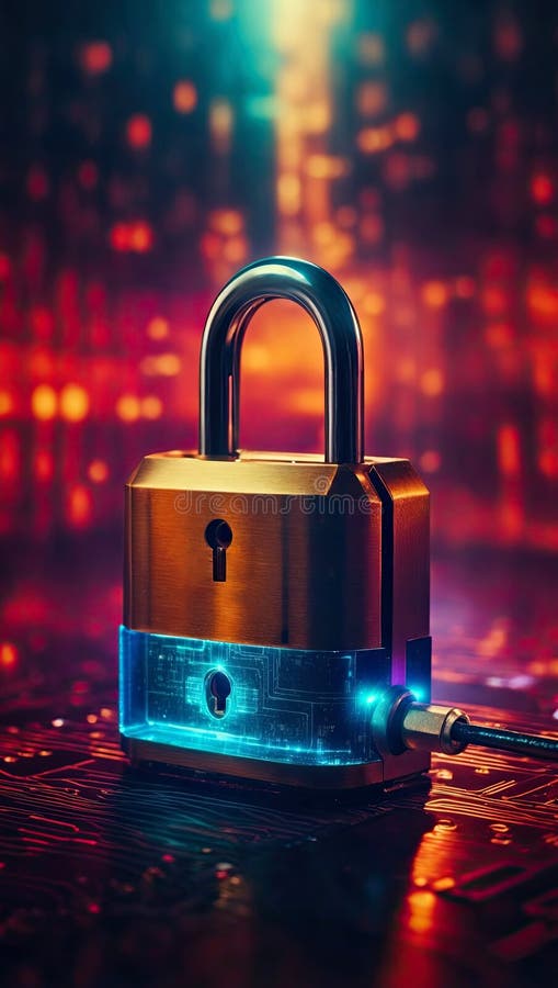 Padlock with Keyhole in Data Security Stock Illustration - Illustration ...