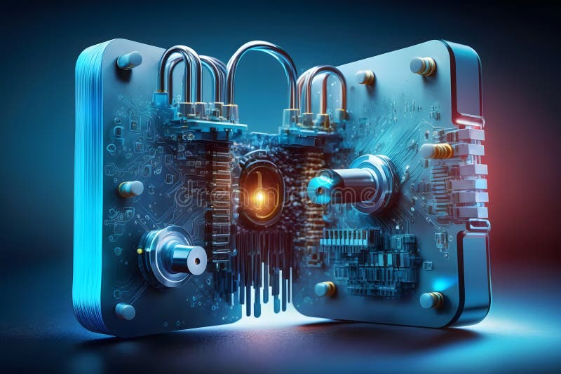 Padlock with Keyhole Icon in Personal Data Security Illustrates Cyber ...