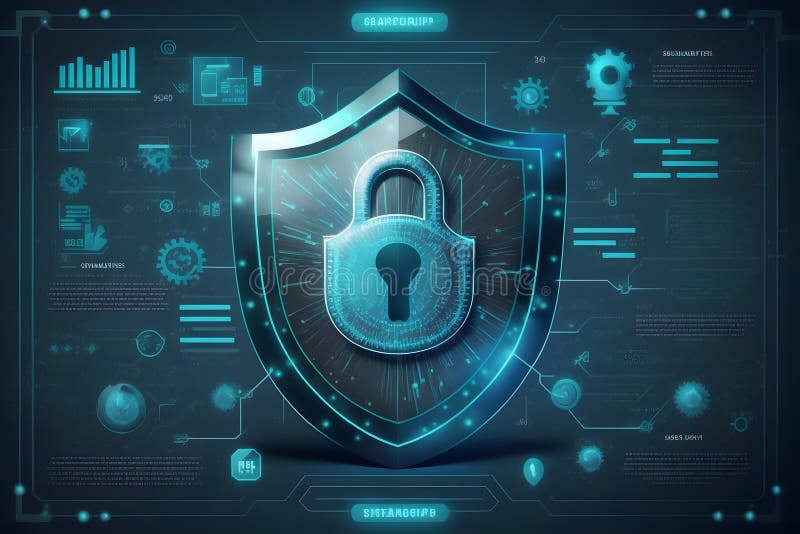 Padlock with Keyhole Icon in Personal Data Security Illustrates Cyber ...