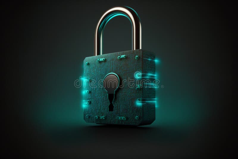 Padlock with Keyhole Icon in Personal Data Security Represents Cyber ...