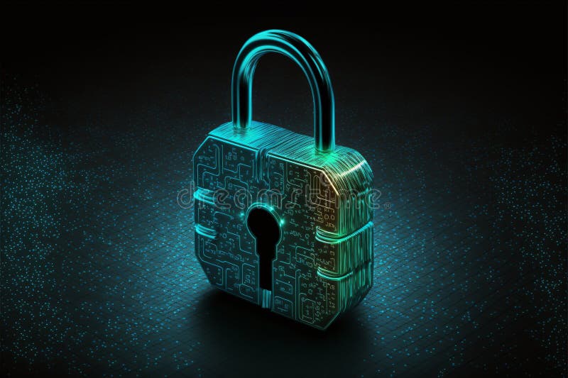 Padlock with Keyhole Icon in Personal Data Security Represents Cyber ...