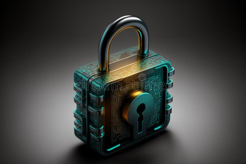 Padlock with Keyhole Icon in Personal Data Security Represents Cyber ...