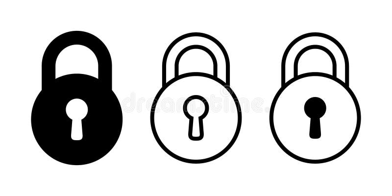 Padlock with Keyhole Icon, Security Icon. Stock Vector - Illustration ...