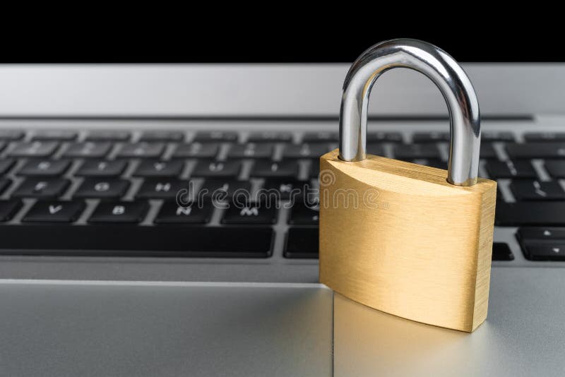 Padlock on a Laptop Computer Keyboard Stock Photo - Image of ...