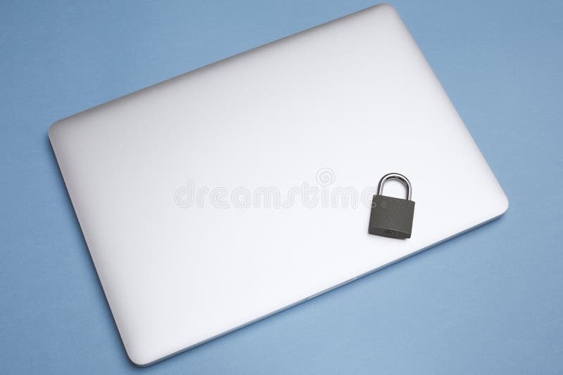 Laptop and padlock stock photo. Image of concept, board - 247879038
