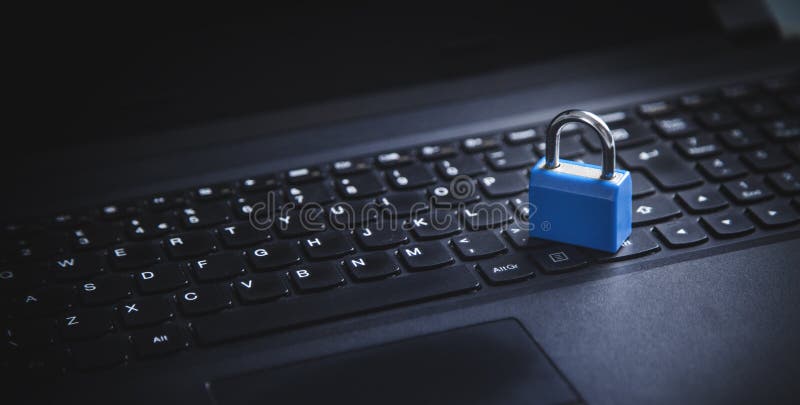 Padlock on the Laptop Keyboard. Internet and Computer Security Stock ...