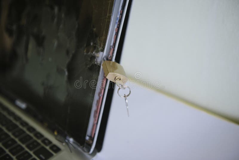 Padlock on a Laptop. Protection of Personal Data on a Computer Stock ...