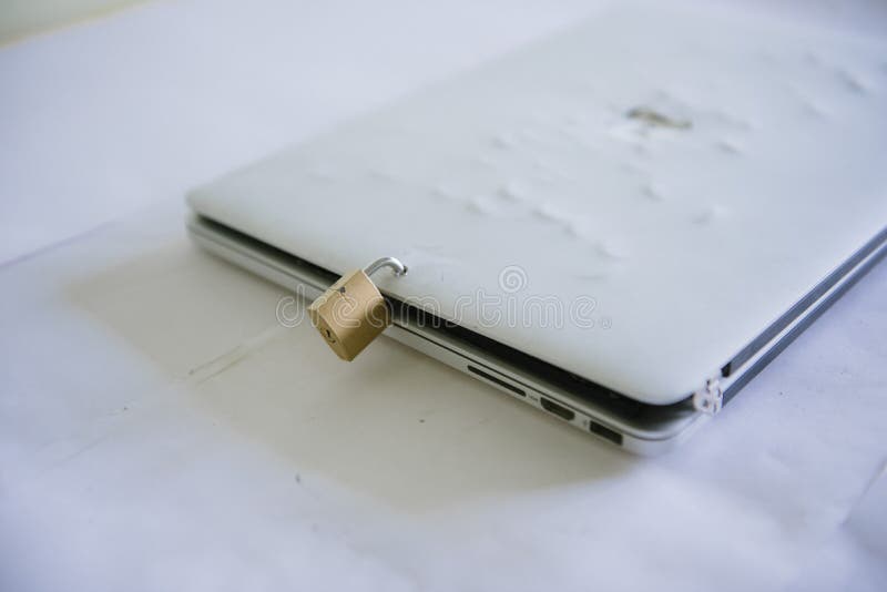 Padlock On A Laptop. Protection Of Personal Data On A Computer Stock ...