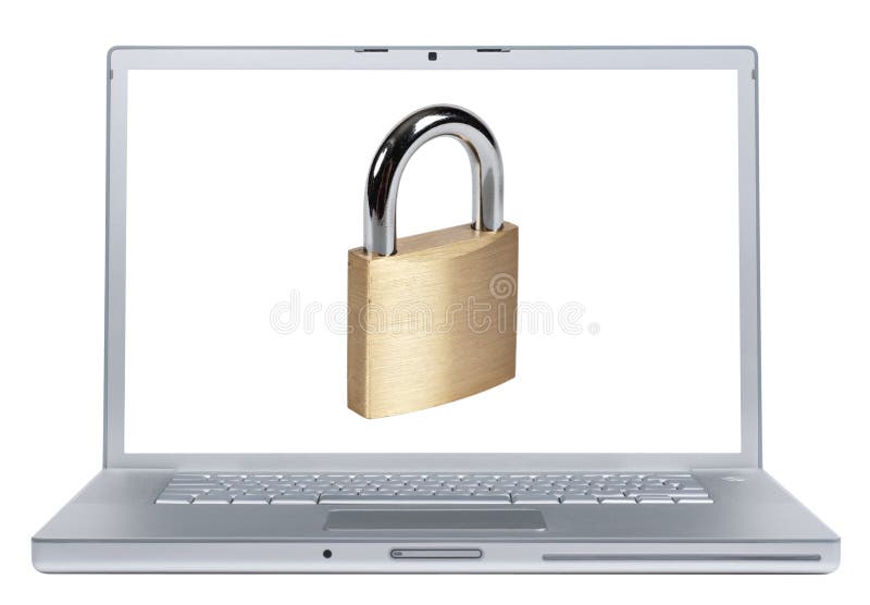 Padlock on Laptop Screen stock photo. Image of data, private - 9270600