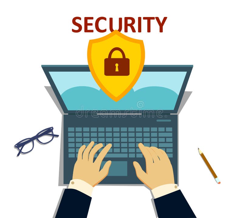 Padlock on Laptop, Laptop Security, Lock Laptop Illustration Flat ...