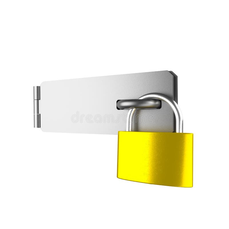 Padlock and Latch on the White. Stock Illustration - Illustration of ...