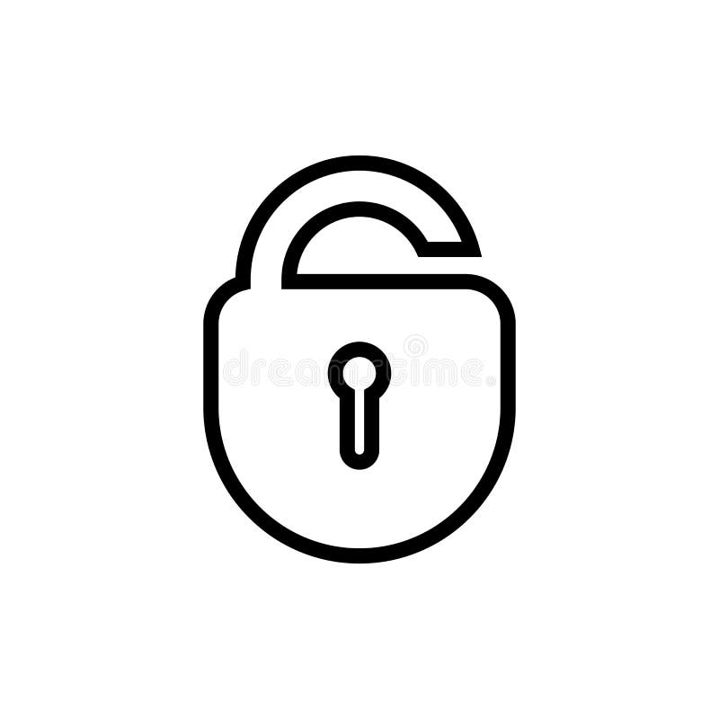 Padlock Line Icon. Lock Black Icon. Security Symbol. Vector ...