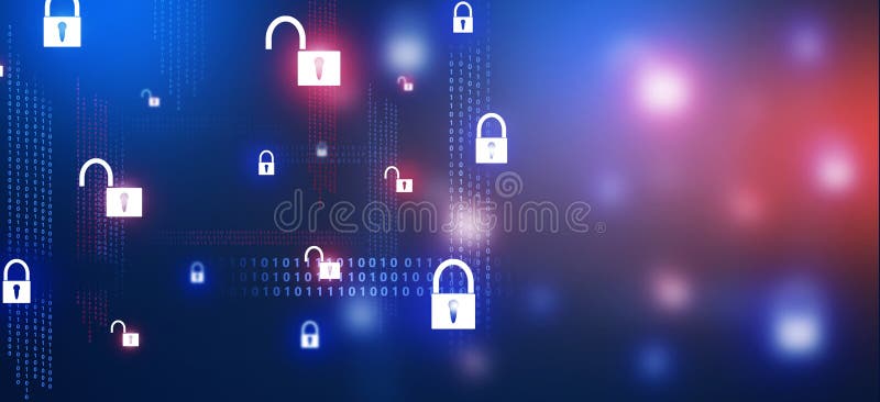 Padlock Lock on Digital Screen Stock Photo - Image of business, design ...