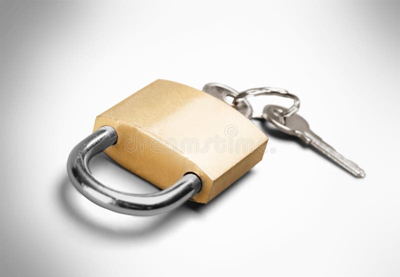 Padlock stock image. Image of gold, single, safety, metallic - 113176039