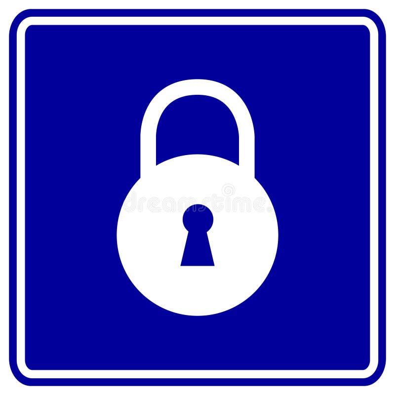 Padlock or Lock Vector Sign Stock Vector - Illustration of closed ...