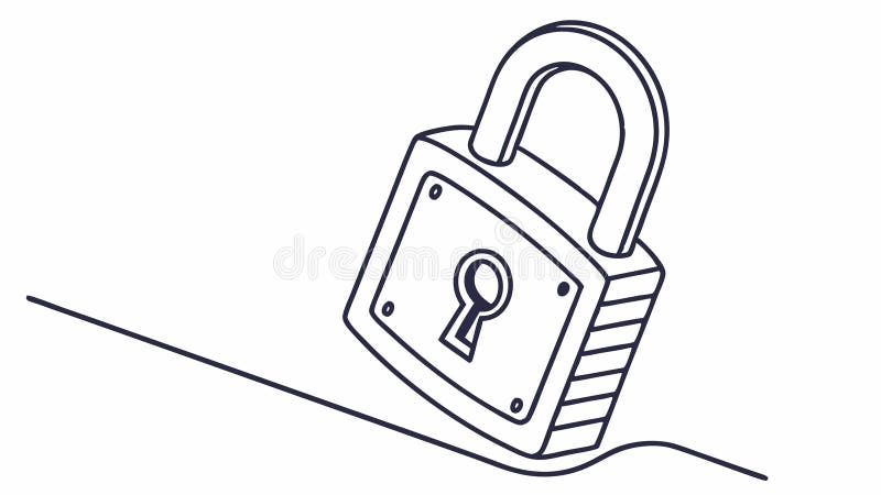 Padlock Locked Security Keyhole Sketch, Vector Design Generative AI ...