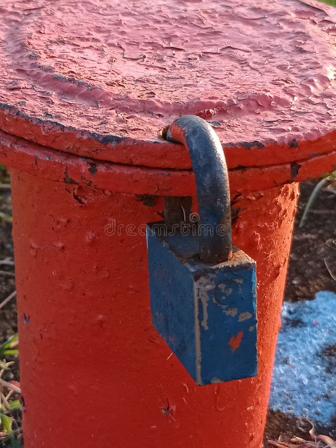 A Padlock Locks the Old Pipe in the Dam Area Stock Photo - Image of ...