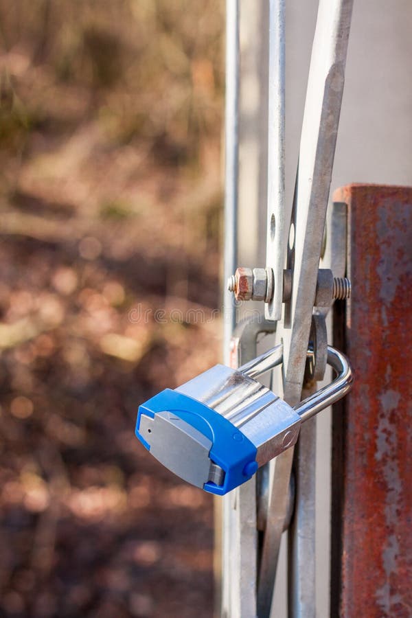 Padlock Locks a Special Metallic Electrical Isolator Stock Image ...