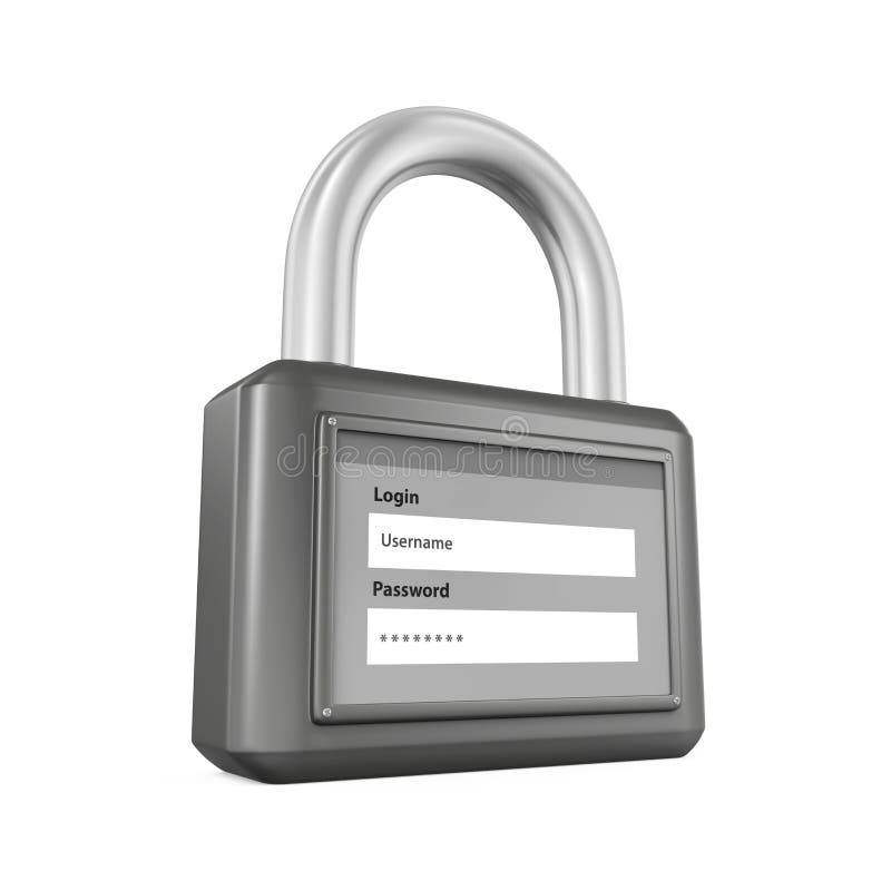 Padlock with Login and Password Stock Illustration - Illustration of ...