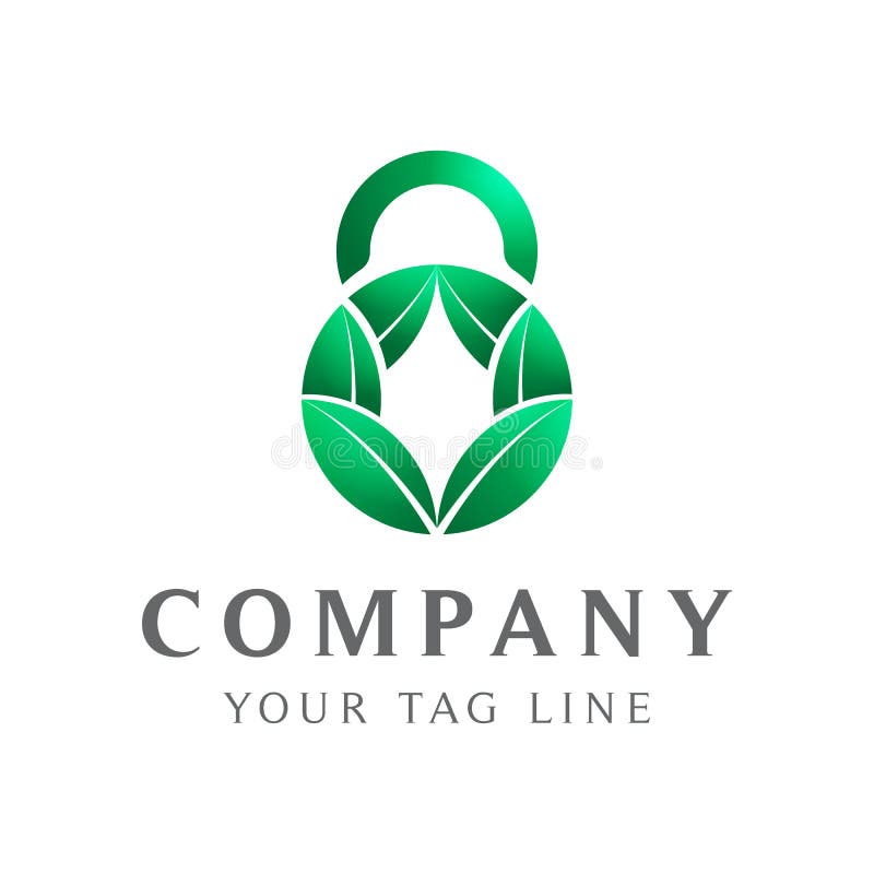 Padlock Logo Abstract Leaf Object Stock Vector - Illustration of object ...