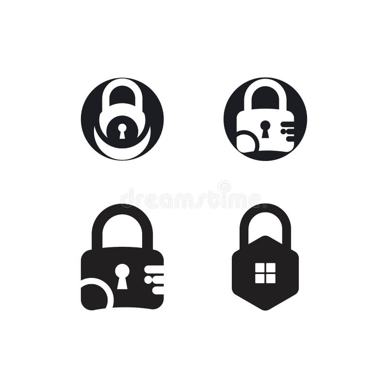 Padlock Logo with Square Design Colorful, Security Icons Stock Vector ...