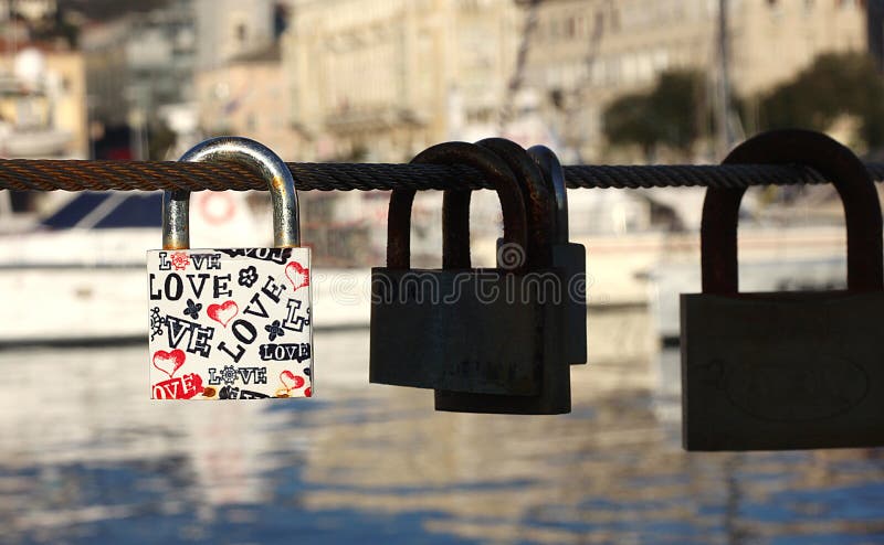 Padlock with love text stock image. Image of idea, heart - 74279413