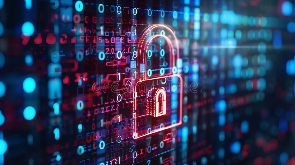 Padlock on Mainboard Computer, Internet Information Privacy Network ...