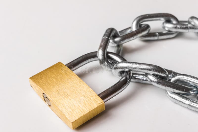 Padlock with metal chain stock photo. Image of lock, security - 50265392
